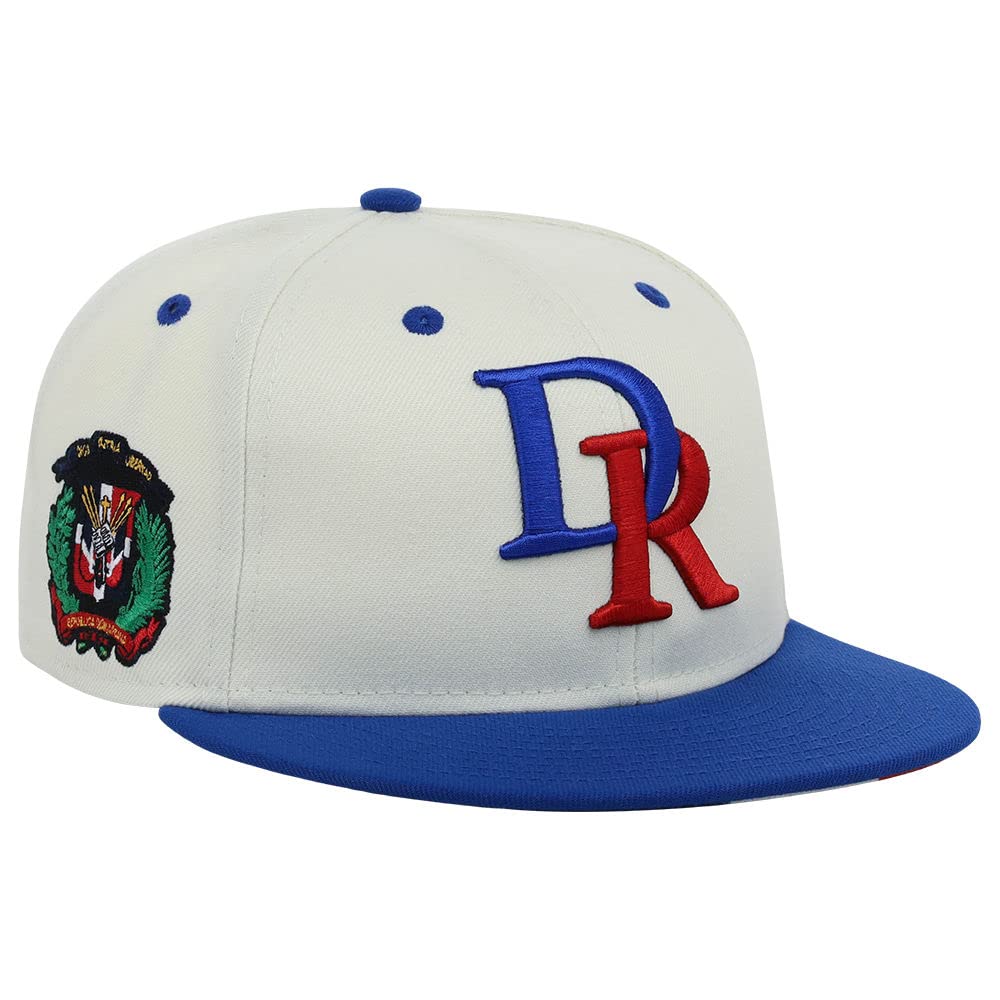 Rings & Crwns Dominican Republic Country Pride Logo Fitted Flat Bill Cap silv/RBL