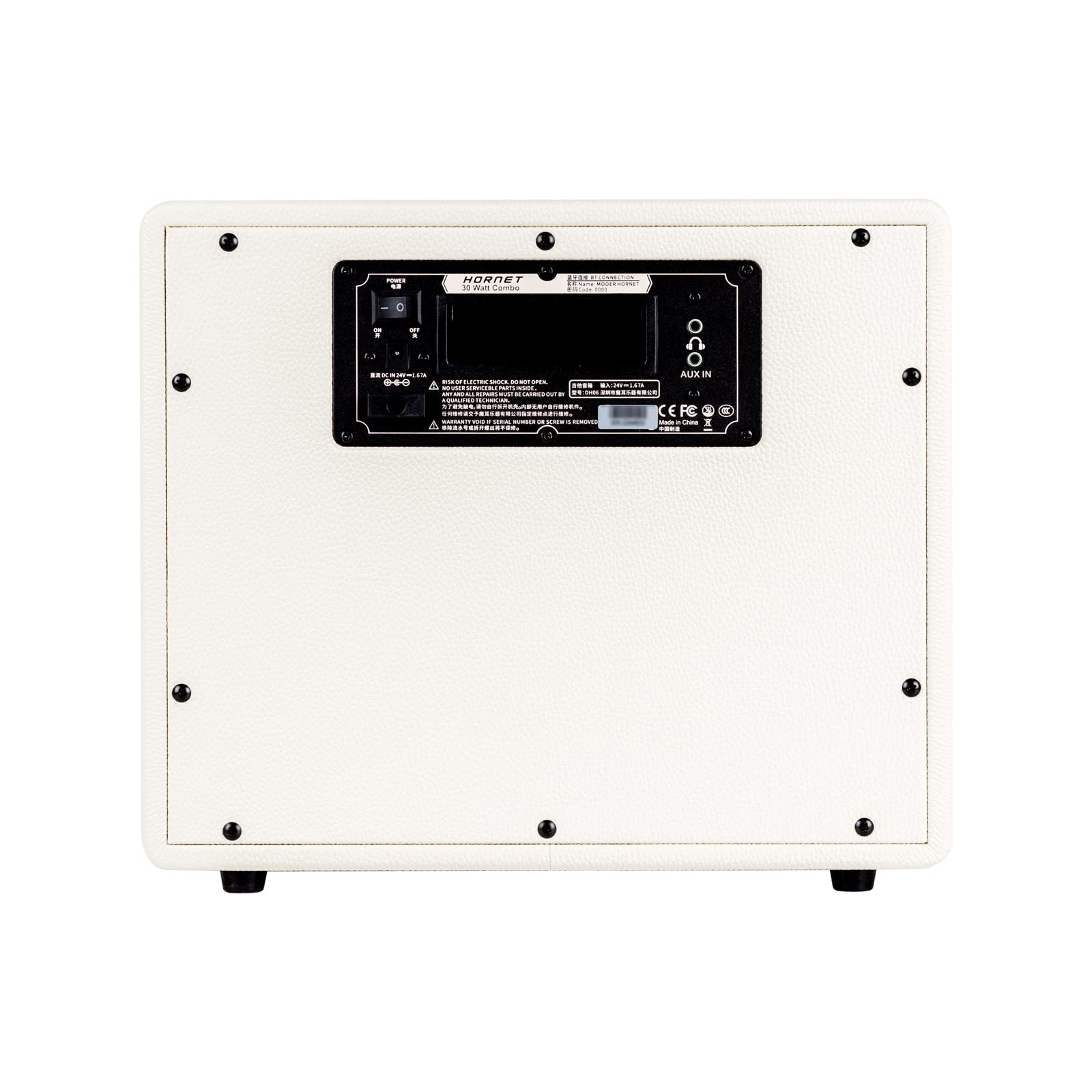 MOOER Guitar Amp Combo Practice, 30W Digital Modelling Amplifier Built-in Bluetooth, Headphone Out Put, 9 Preset mode for Beginner-Upgrade Hornet White