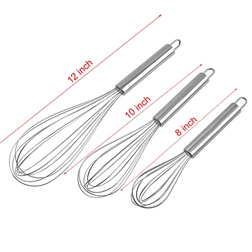 kitchen Wire Whip, Stainless Steel Spring Whisk, LightWeight Manual Mixers, Portable Cream Egg Beater, Anti Rust Spring Egg Whisk, Versatile Egg Mixing Tool, Durable Wire Whip for Cooking Whipping