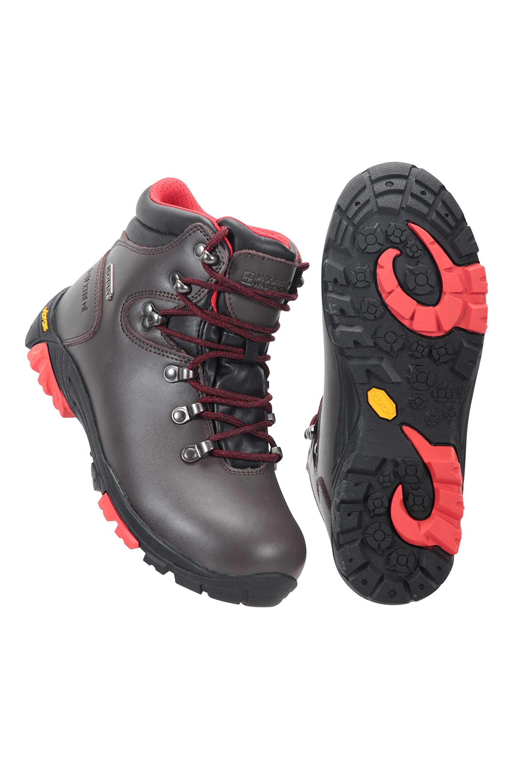 Mountain Warehouse Kids Leather Vibram Walking Boots - Waterproof Brown Kids Shoe Size 3 US