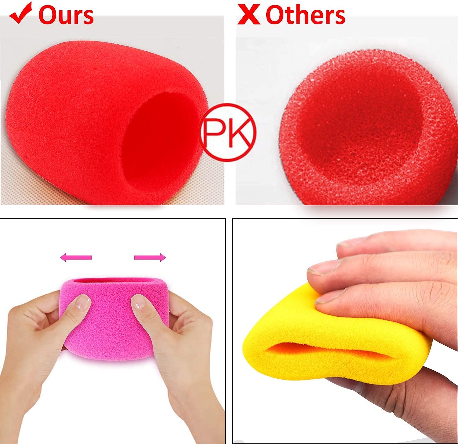 Microphone Windscreen, Colorful Mirophone Covers, Headset Windscreen,Mic Foam Covers for Varity of Headset,Colorful,10pack