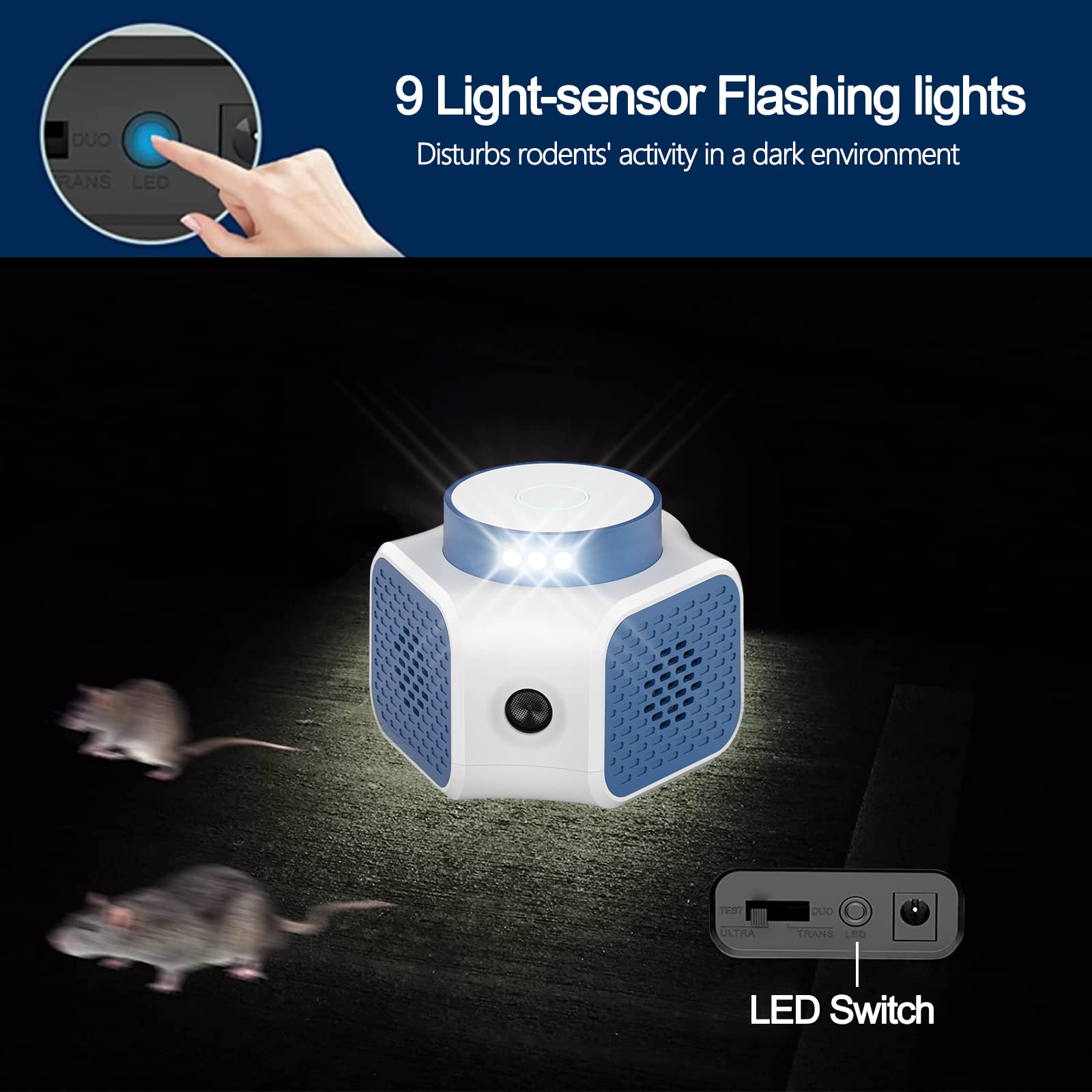SHTCUS Mice Repellent Plug-ins, Mouse repellent Squirrels Rodent Repellent Indoor Ultrasonic Pest Repeller, Mouse Deterrent Rat Control for Home Attic Garage RV, Blue