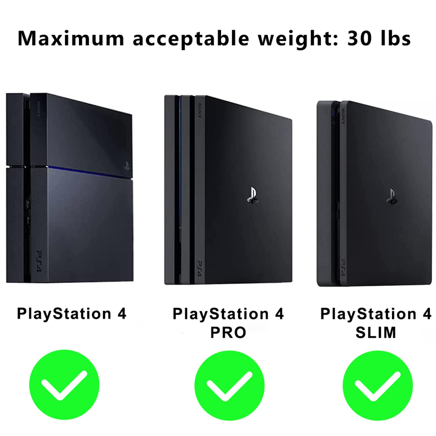 Stealth Under Desk Mount for PlayStation4 and Pro, Pull-out Horizontal Anti-skid Suspension Holder (PS4, Black)