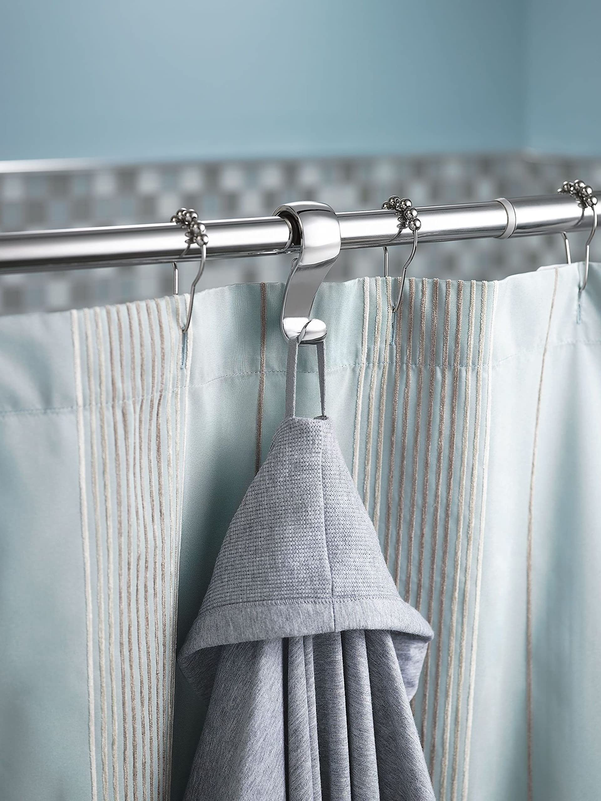 Moen DN2141CH 60-Inch Adjustable Stainless Steel Double Curved Shower Rod, Chrome