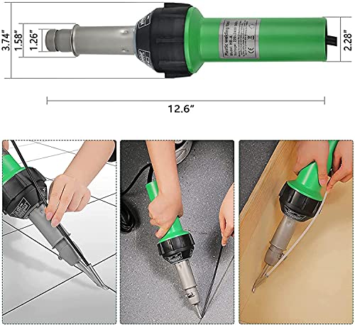 SKYTOU 1600W Heat Gun Hot Air Torch Plastic Welder Welding Hot Air Gun Kit with Speed Nozzles, Roller and PVC Plastic Rods