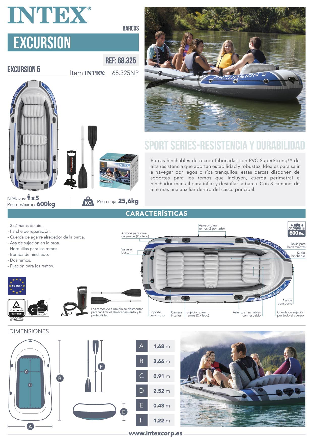 Intex Excursion 5 Person Boat Set