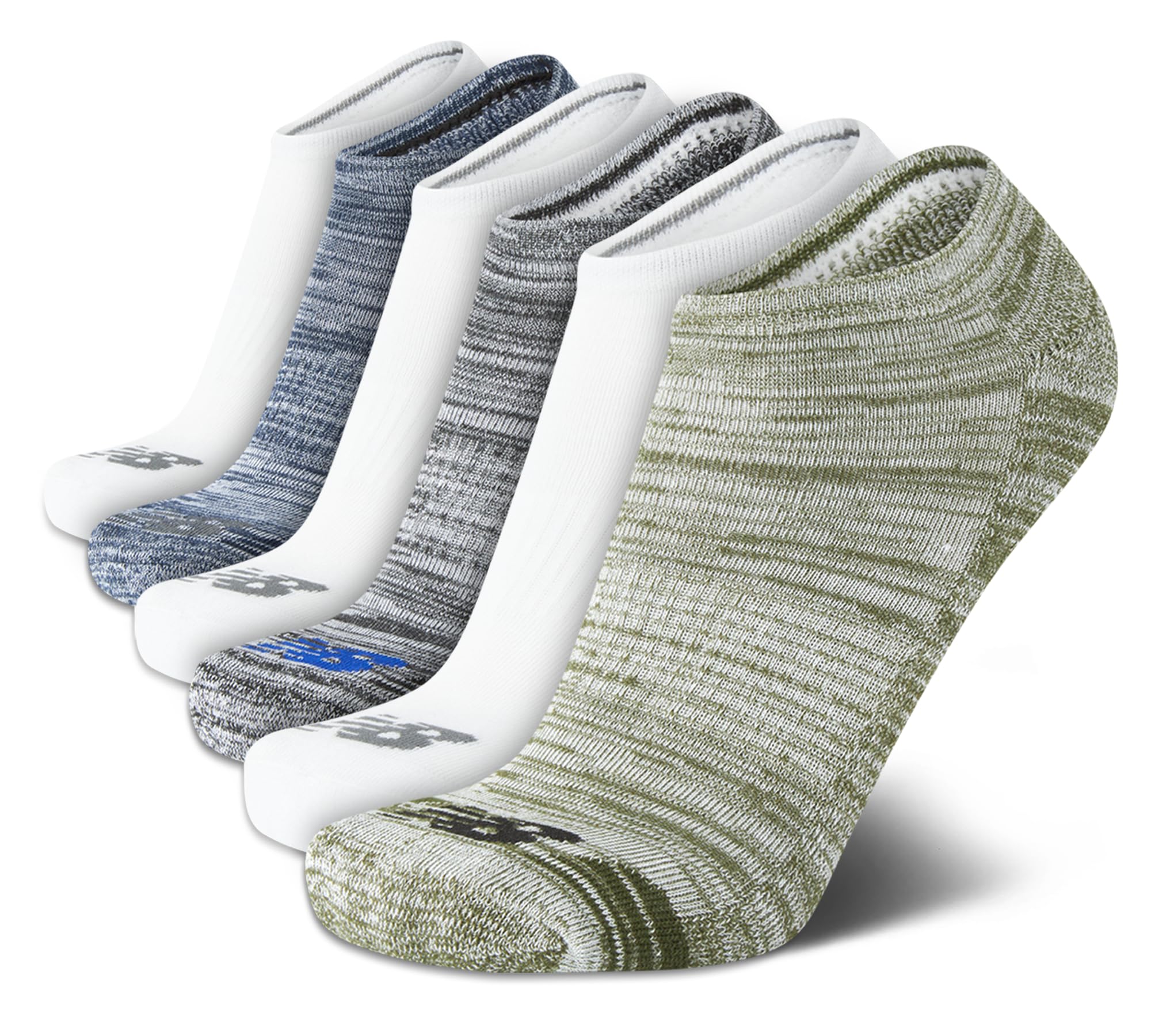 New Balance Men's Low Cut Basic 6-Pack Socks, Size 6-12.5, Black/White Old