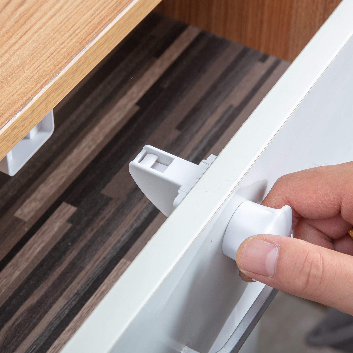Magnetic Cabinet Locks Childproof Cabinet Locks Baby Locks for Cabinets and Drawers 4 Locks + 1 Key (Diamond)