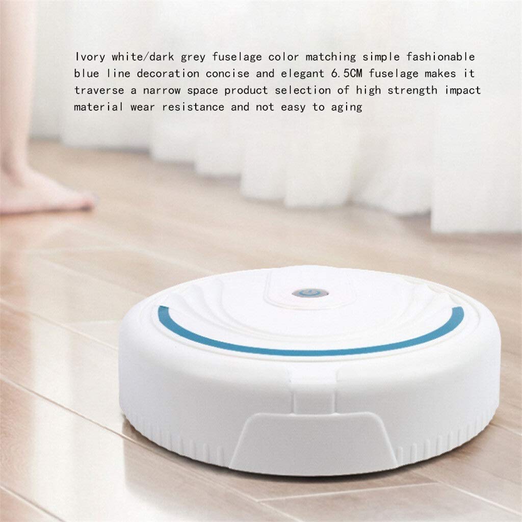 LXRZLS Floor Sweeping Dust Catcher Cleaning Easy Operation Universal USB Charging Intelligent Robot Vacuum Cleaner robo aspirador de po (Color : White)