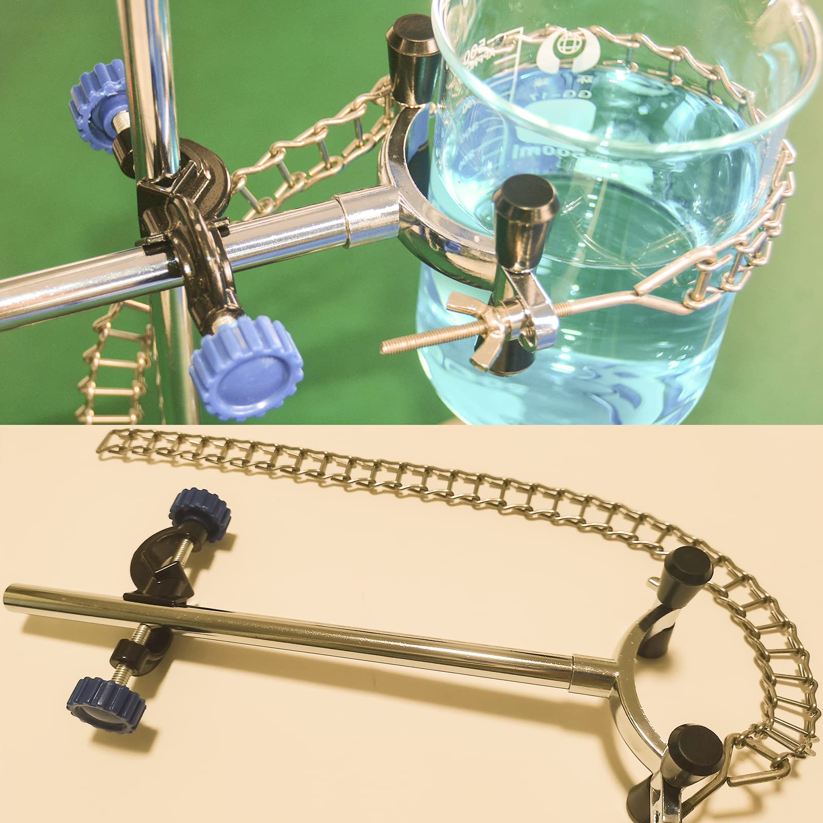 SWONES Lab Chain Clamp - Lab Beaker Chain Clamp Clip,Beaker Chain Clamp,Adjustable Beaker Chain Clip,for 80-150mm Dia Beaker Container (1, Lab Chain Clamp)