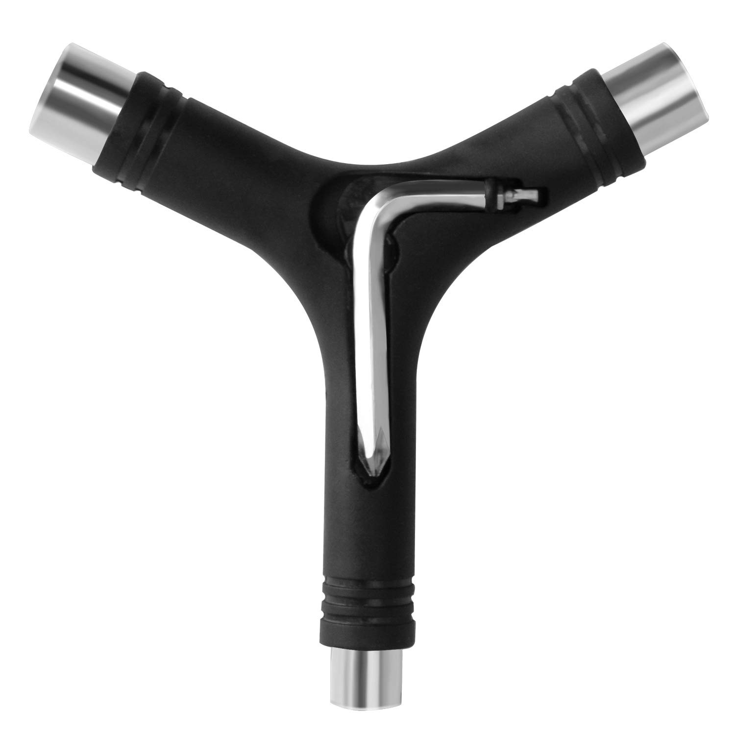 LOSENKA Skateboard Tool, T Y Skate Tool and Allen Key with Cross Screwdriver Head and Skateboard Hardware, Universal for Longboard Skateboard and More (Y Tool and Hardware Black)