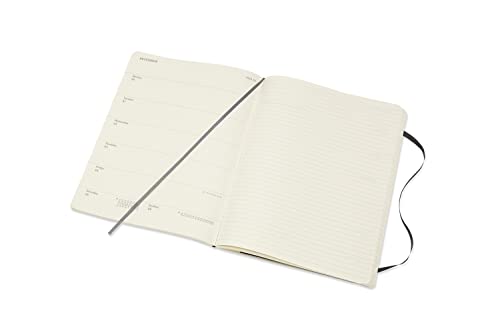 Moleskine Classic 18 Month 2021-2022 Weekly Planner, Soft Cover, XL (7.5" x 9.75"), Black