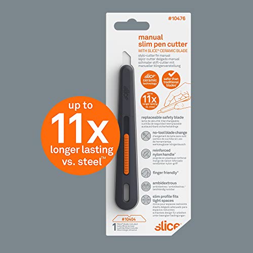 Slice Slim Pen Cutter, 1 Pack, Manual Blade Stays in Position