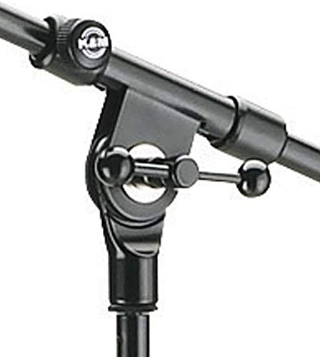 K&M König & Meyer 21021.500.55 Overhead Microphone Stand | Long Boom Arm | T-bar Locking Mechanism | Heavy Duty Folding Tripod Base | Compact For Travel / Storage | German Made | Black