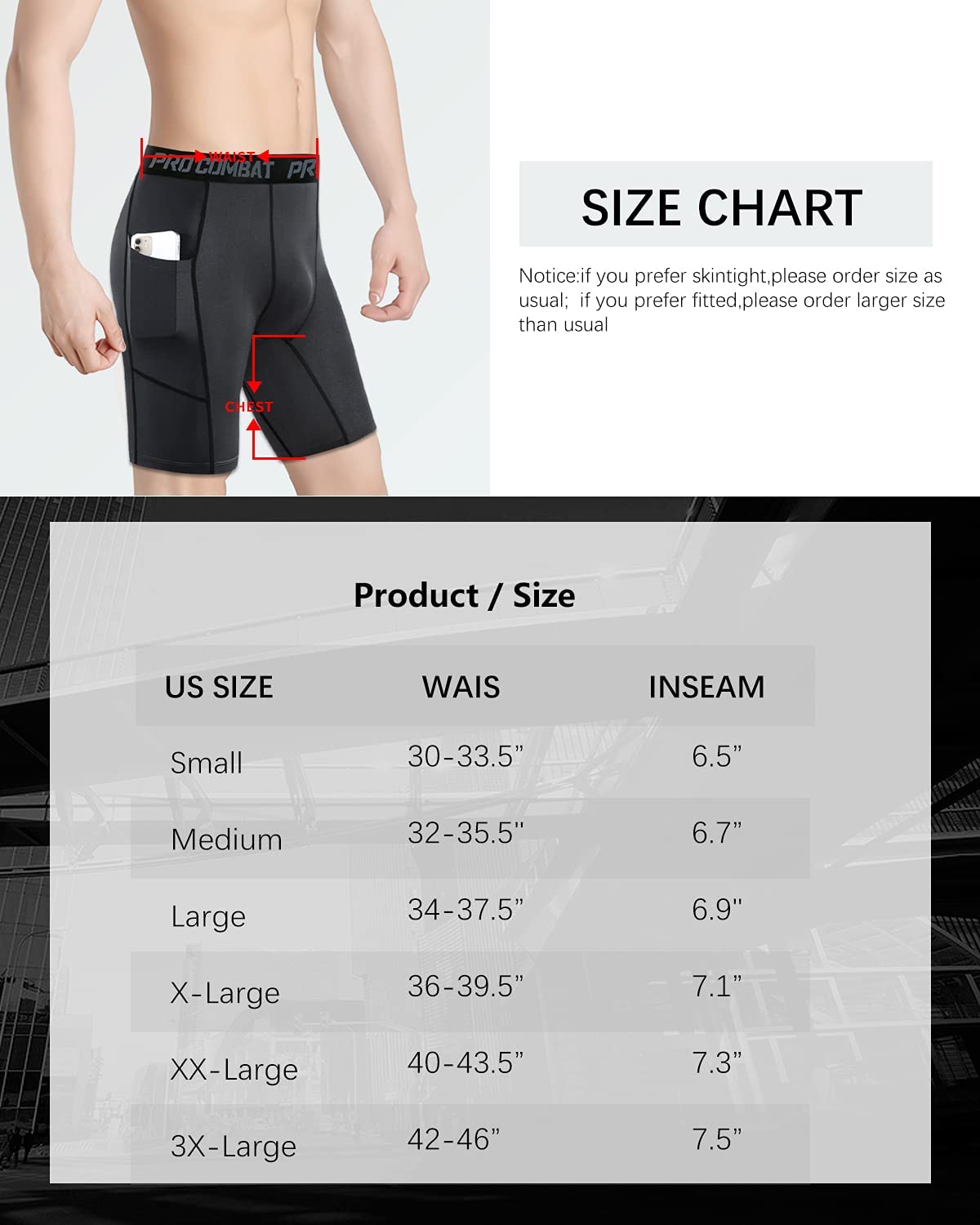 Pamyvia Men's 3 Pack Compression Shorts with Pockets Athletic Baselayer Underwear for Running,Workout,Training (Grey, Large)