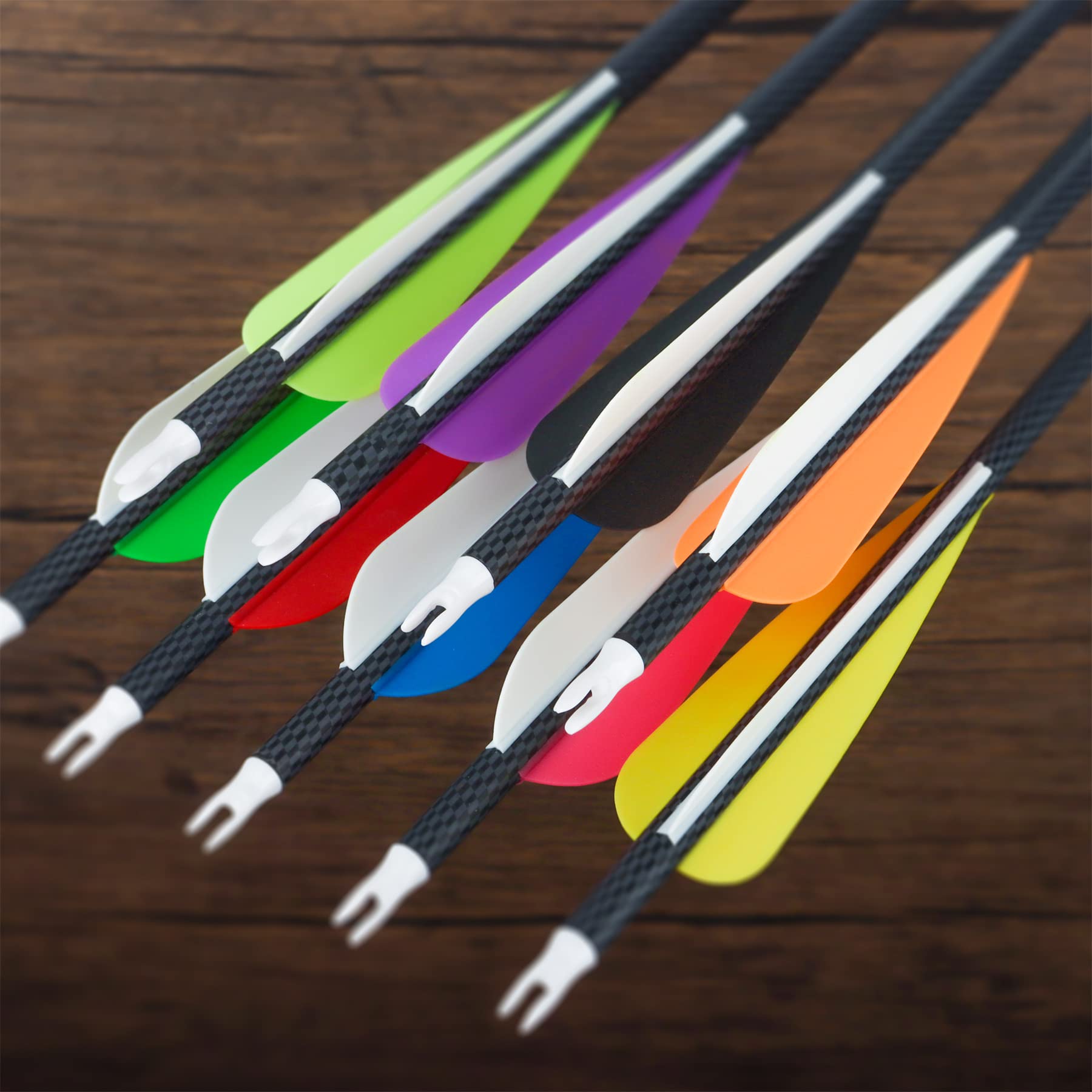 Letszhu Arrows Vanes 4 Inch Plastic Feather Fletching for DIY Archery Arrows 50 Pack (Orange)