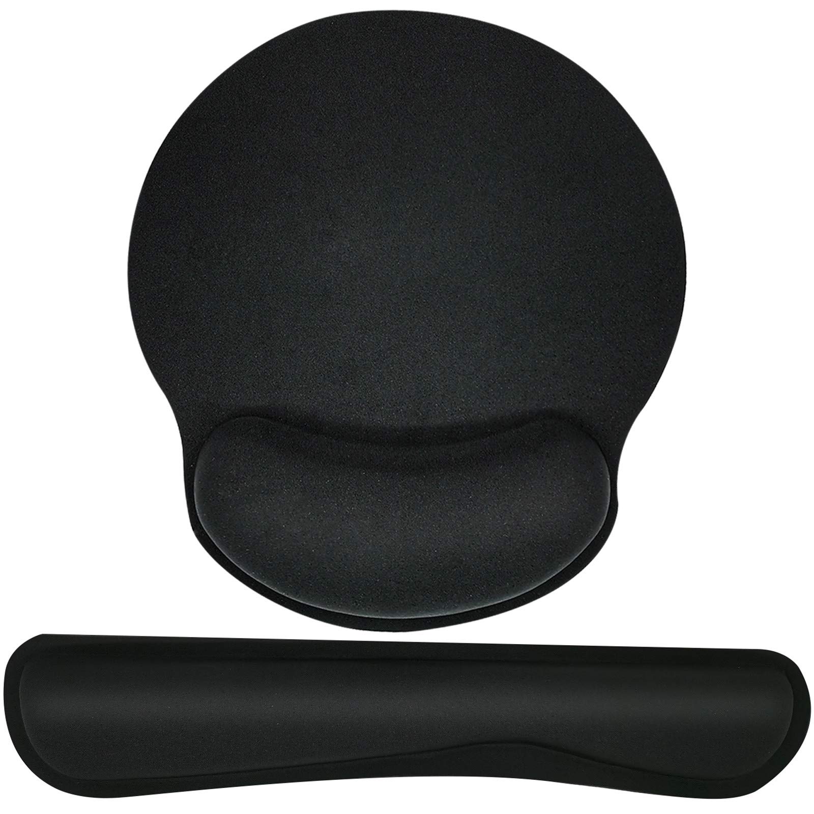 Keyboard Wrist Rest Mouse Pad Wrist Support Pads for Keyboard and Mouse, Ergonomic Memory Foam Wrist Pad for Pain Relief and Easy Typing, Arm Rest for Home & Office Laptop Computer, Black