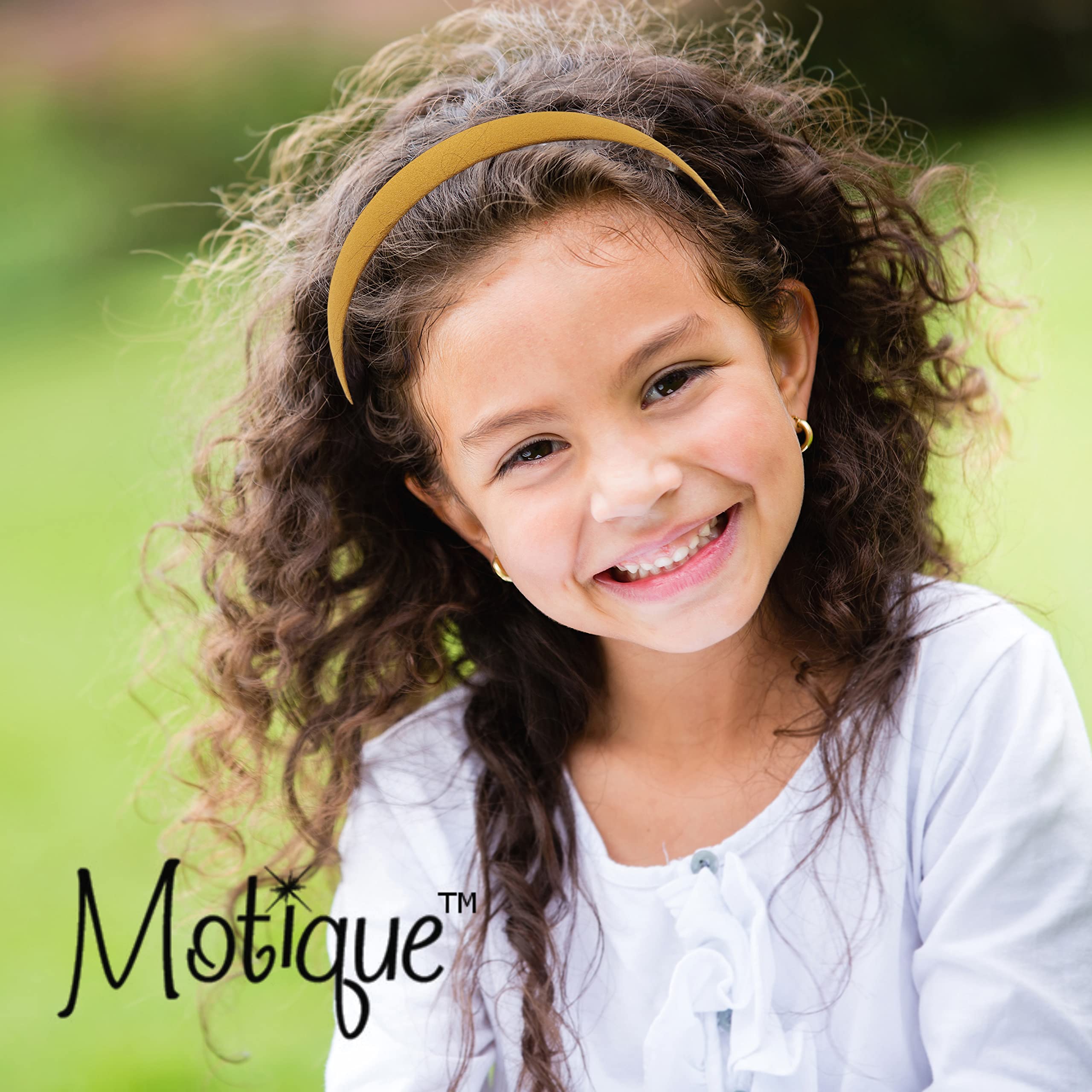 Motique Accessories Black 1 Inch Fabric Headband for Women and Girls