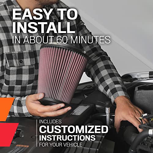 K&N Cold Air Intake Kit: Increase Acceleration & Towing Power, Guaranteed to Increase Horsepower up to 11HP: Compatible with 3.5L, V6, 2011-2014 Ford F150,57-2583