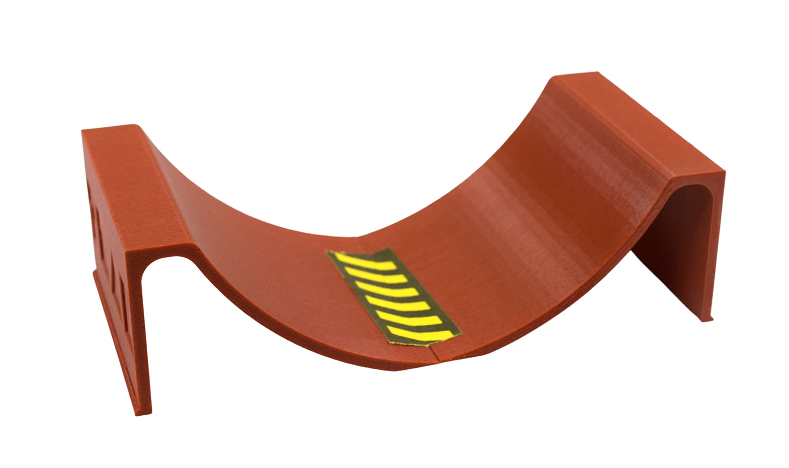 Teak Tuning Fingerboard Half Pipe Spot DIY Kit, 2 Quarter Pipes + Teak Transition Tape Roll - 4 x 4 x 2.25 - Lava Flow Colorway - 1:8 Scale