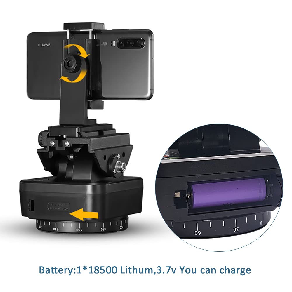 Mcoplus YT-260 Video Motorized Pan Head,Remote Control Motorized Pan Tilt Head for Phones, WiFi Camera, Action Cameras,Mirrorless Cameras (Limited Weight Under 260g)