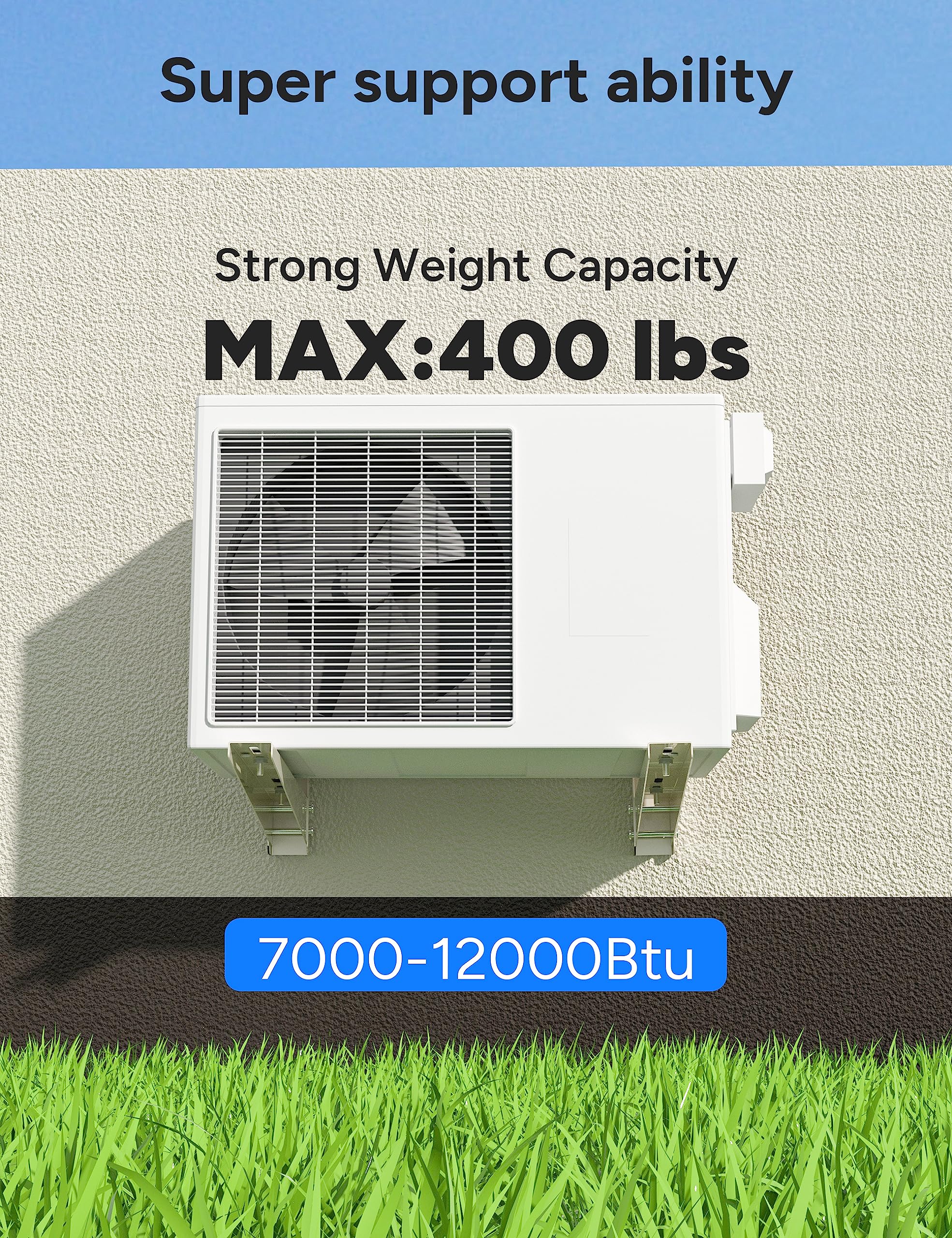 Toutgood Mini Split Wall Mounting Strong Bracket for 7000 Btu to 12000 Btu Outdoor Ductless Mini Split Air Conditioner Heat Pump AC Systems