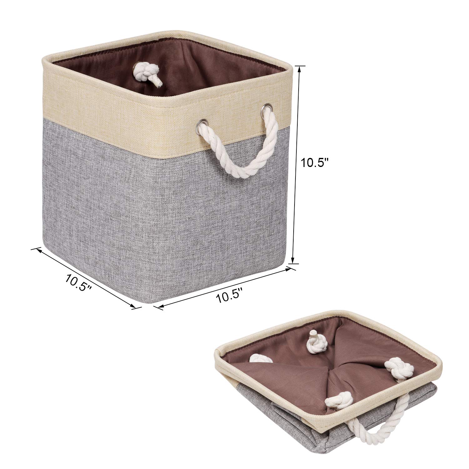 Syeeiex Storage Bins,[3-Pack] 11x11 Storage Cube Bins,Collapsible Storage Cubes,Storage Baskets,Fabric Storage Bins for Storing Cloths,Books on Living Room(With Hard Bottom)