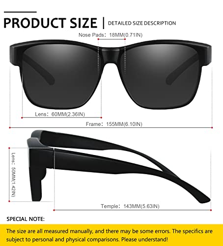 SHEEN KELLY Oversized Polarized Fit Over Sunglasses Women Men TR90 Mirrored Over Glasses Cat Eye Driver Goggles