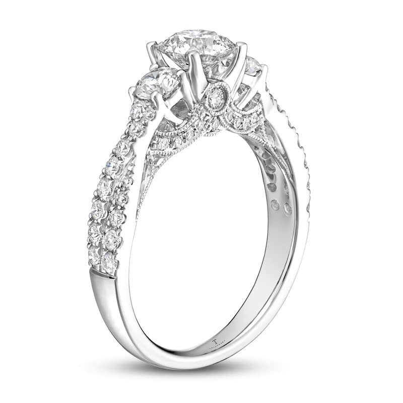 Molioaki 1.5 Carat (ctw) moissanite engagement rings for women Platinum Plated Silver ring moissanite rings- 7