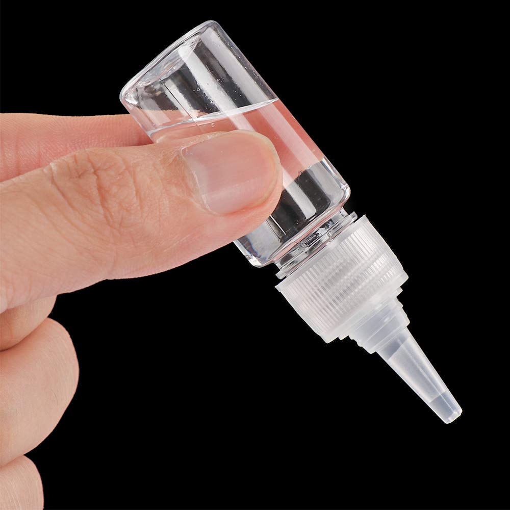 Travel Clear Empty Dropper Bottle with Cap, Sharp-Mouth Container Plastic with Twist Top Cap Squeeze Bottle(10ml)