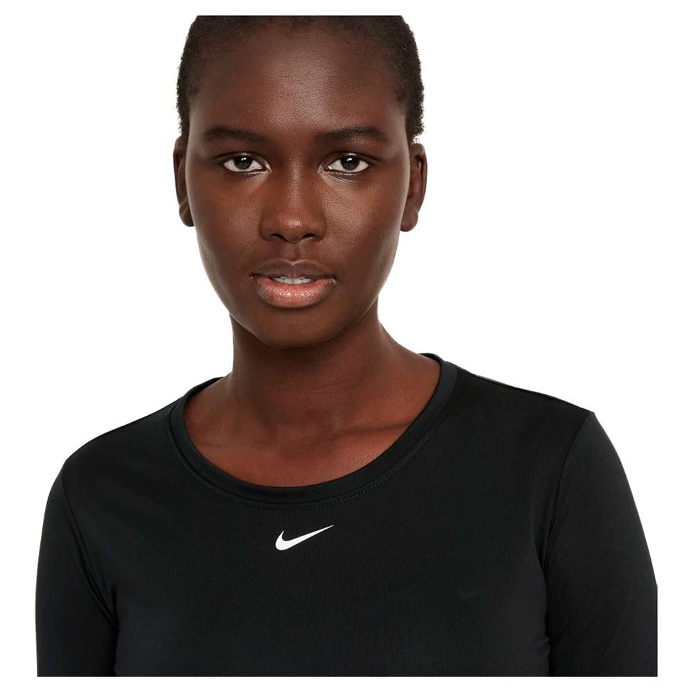 Nike Womens Dri-FIT One Long-Sleeve Shirt Black Size XL