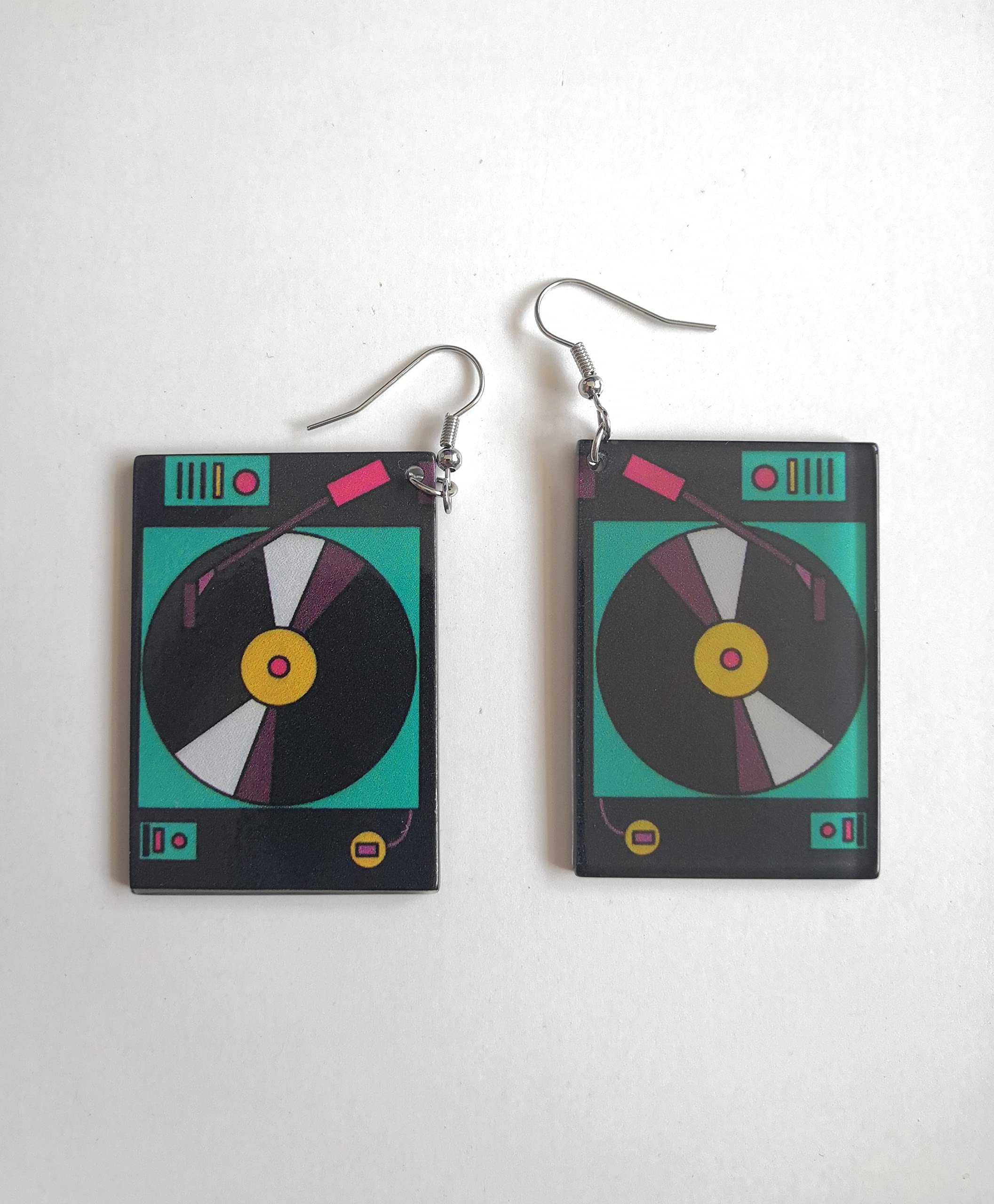 MIAIULIA Vinyl Record Earrings 1950's/80's Retro Music Earrings DJ Earrings Jewelry (Disco Record)
