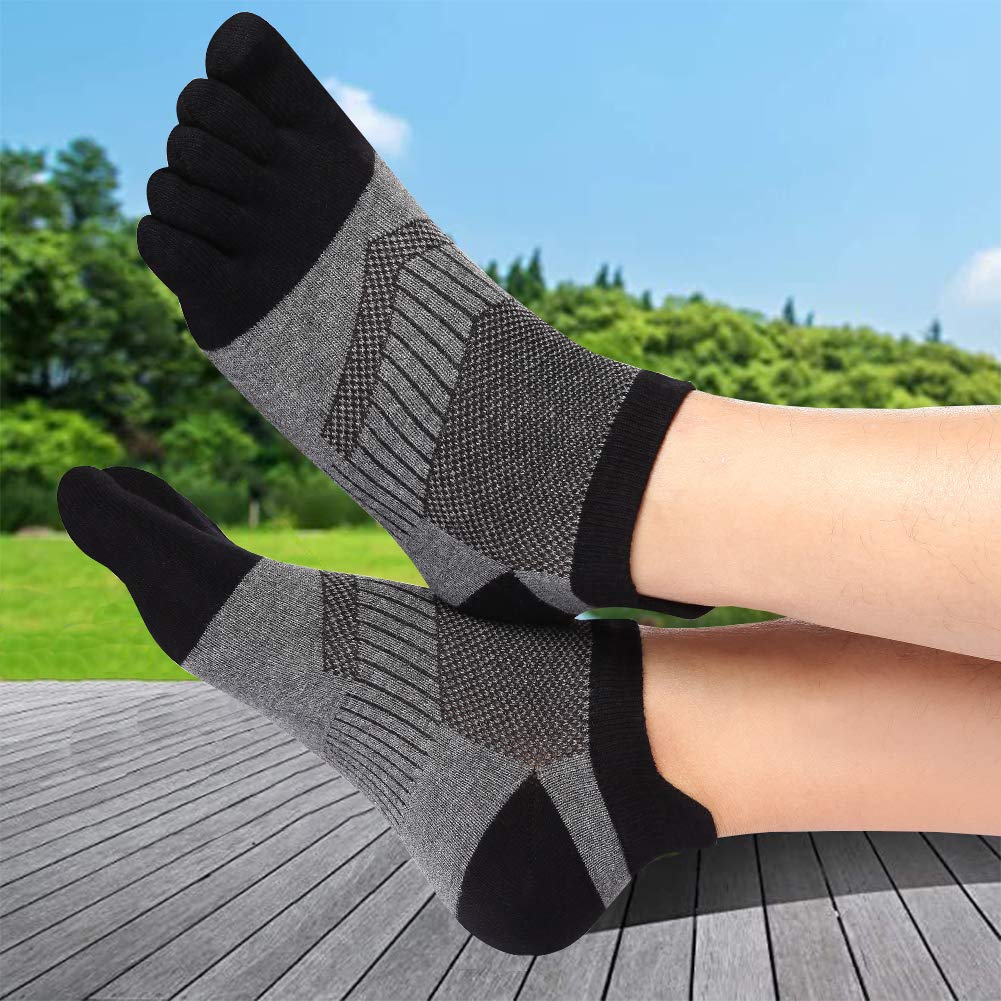 Meaiguo Men's Toe Socks Cotton Five Finger Socks Low Cut Athletic Socks for Running