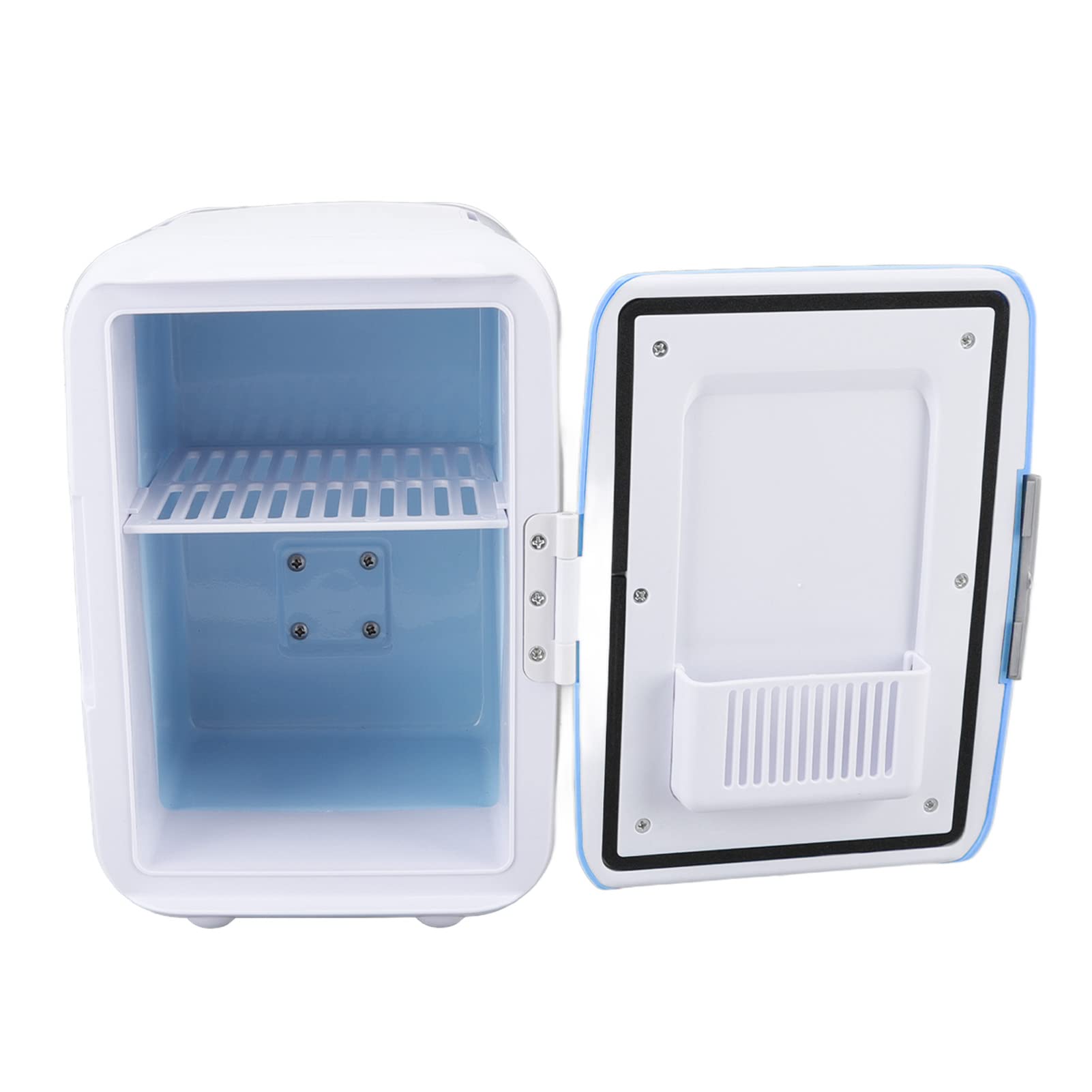 Mini Fridge, 4 Liter/6 Can Portable Thermoelectric Cooler and Warmer Refrigerators, Detachable Partition Small Refrigerator Skincare Fridge for Skincare Beverage Food Cosmetics Home Dorm Office(Blue)