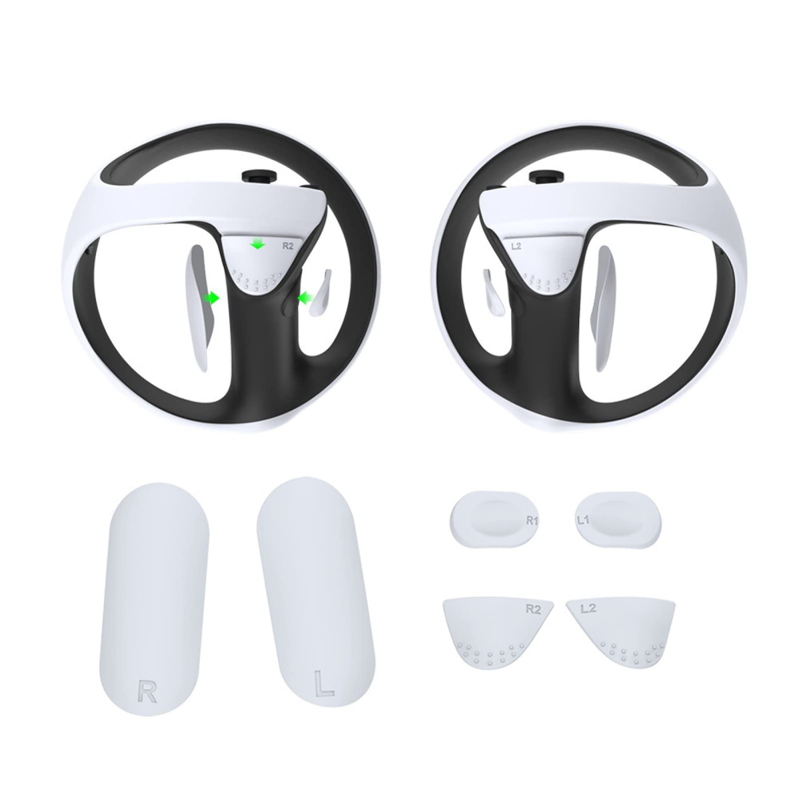Silicone Controller Covers Set VR2 Gamepad Accessories Replacement Non-Slip for PS VR2 Grip Button Protection Dustproof Cover