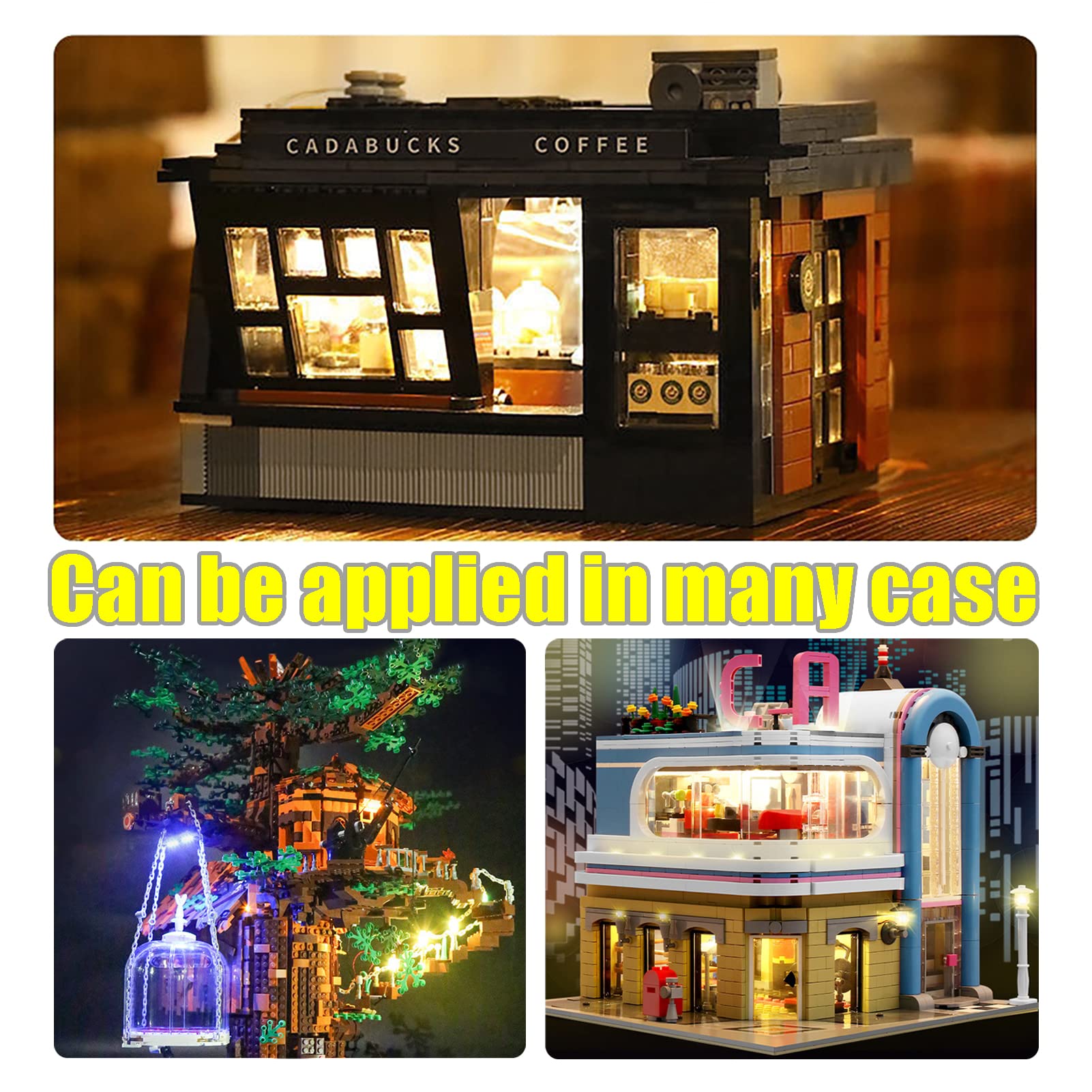 Pamvava LED Light Up Bricks Accessories, 2x3 Classic Light Kits Brick Pack, 8 Pieces Transparent Parts Building Blocks Set Toys