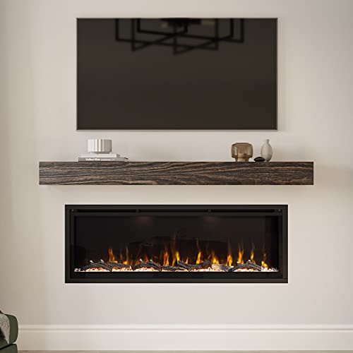 Modern Ember Aerus 60 Inch Smart Linear Electric Fireplace - Recessed in-Wall and Wall-Mount, Multiple Flame Colors, Compatible with Alexa and Google Assistant