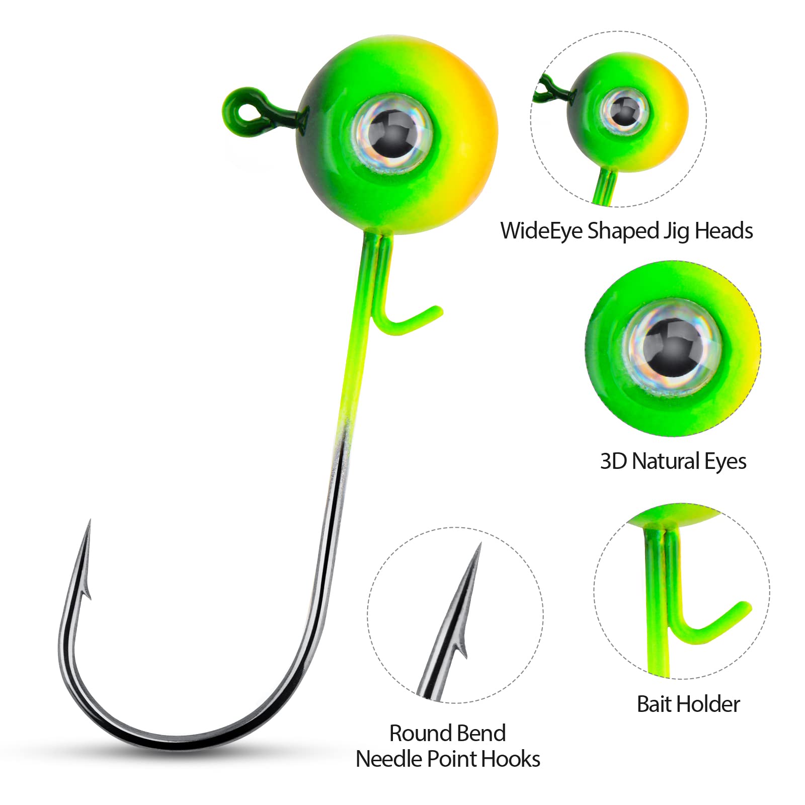MadBite WideEye 28 Pack Pill Shaped Jig Kits, 1/8 oz