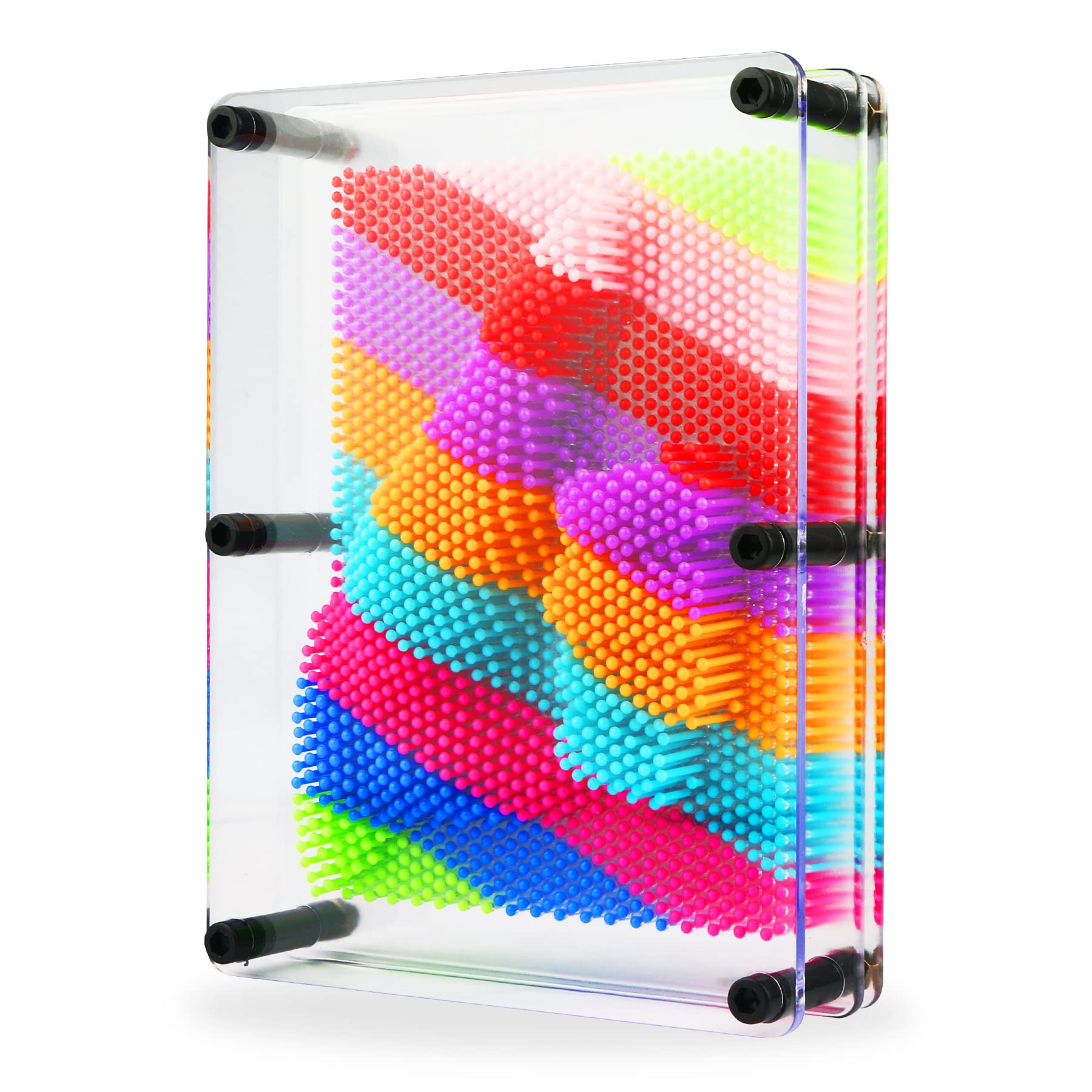 RLINGX 3D Pin Art Toy, Large Size 6” X 8”Unique 3D Pin Art Board for Kids & Adults (Red)
