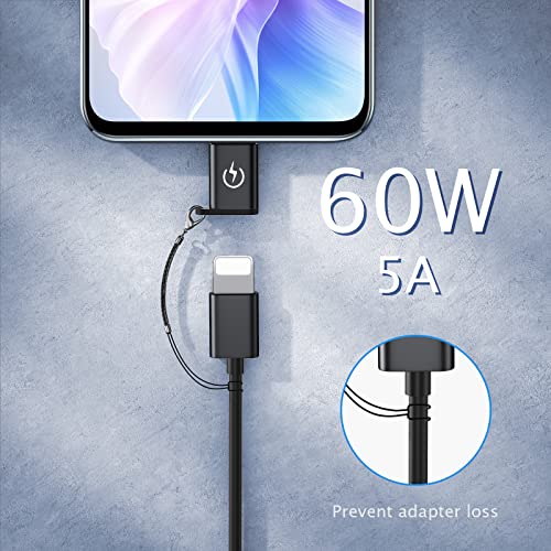 USB C to Lightning Adapter, Supports PD Fast Charging, Suitable for USB C Male to i-OS Female adapters (2), Does not Support Headphone Audio Playback