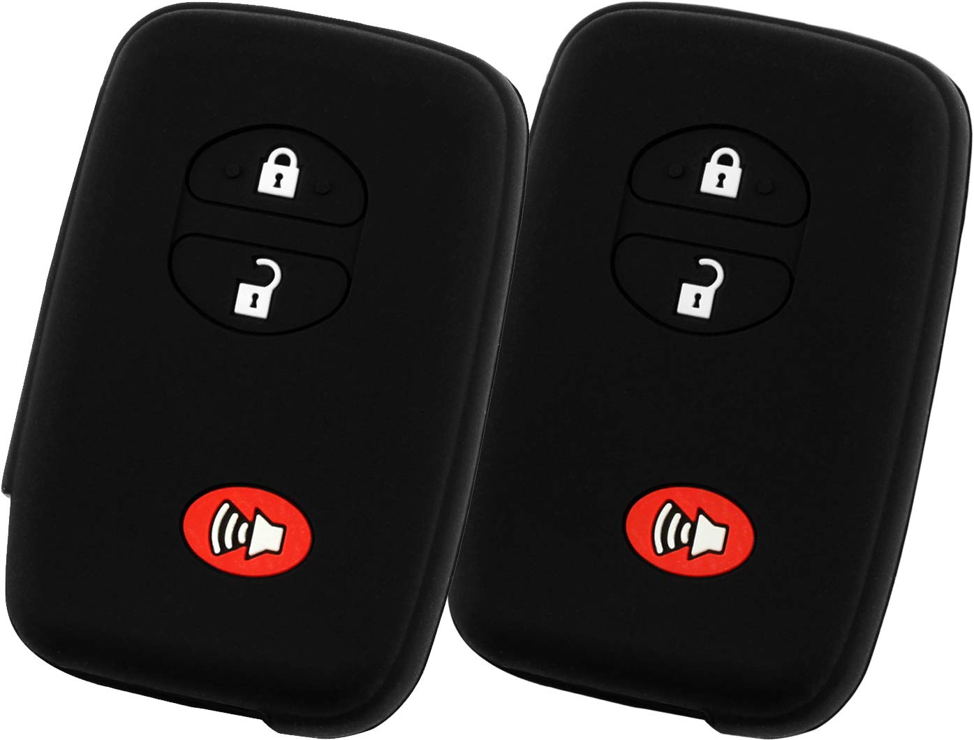 KeyGuardz Keyless Entry Remote Smart Key Fob Shell Cover Rubber Case for Toyota Landcruiser 4Runner Venza Rav4 Highlander (Pack of 2)