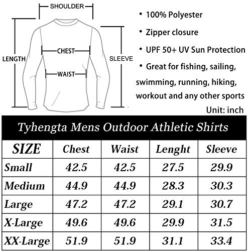 Mens Outdoor Athletic Shirts UPF 50+ UV Sun Protection Long Sleeve T-Shirt White Medium