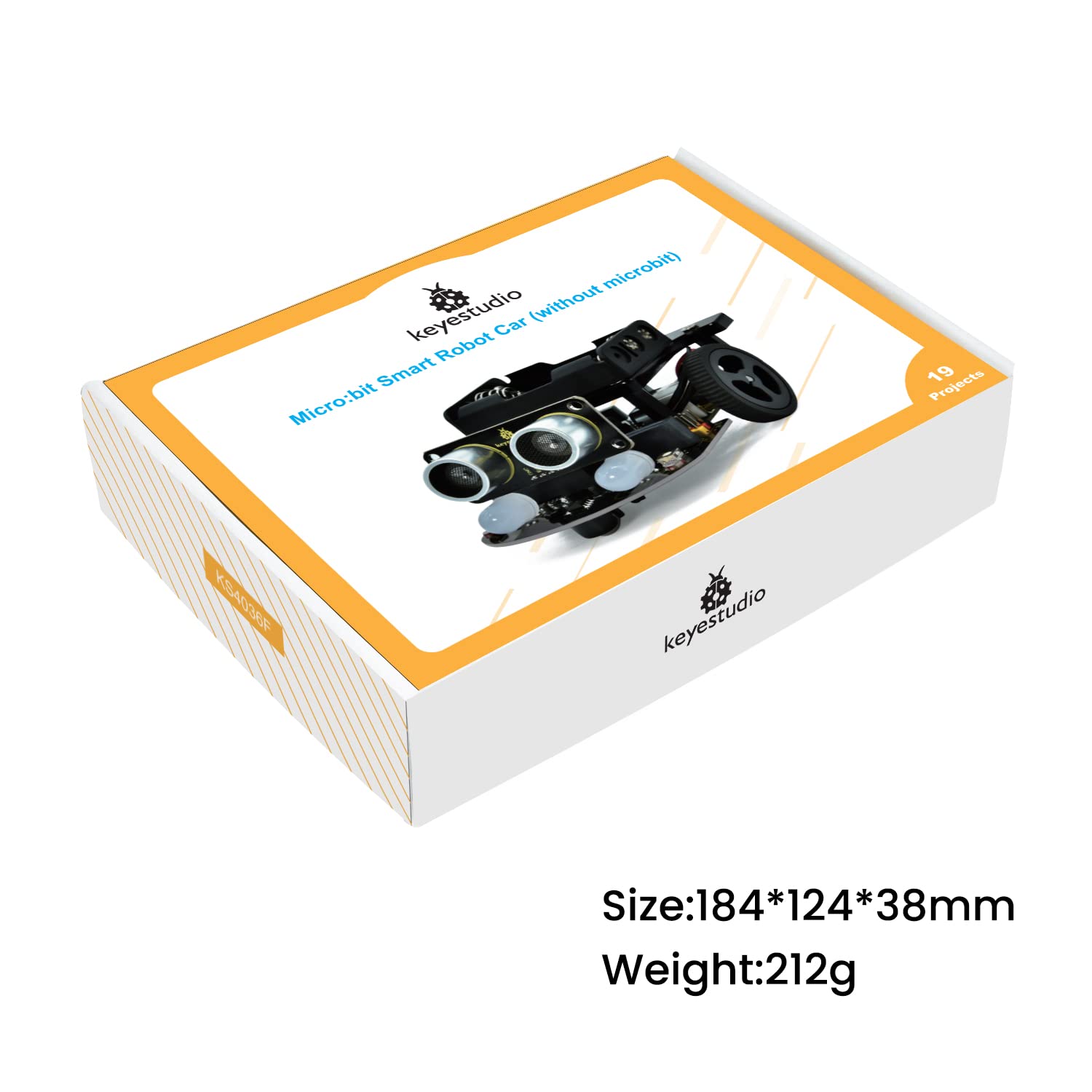 KEYESTUDIO Microbit DIY Programmable Robot Car Kit for STEM Education, Smart Car Coding Kit (Without Microbit) for Makecode and Python