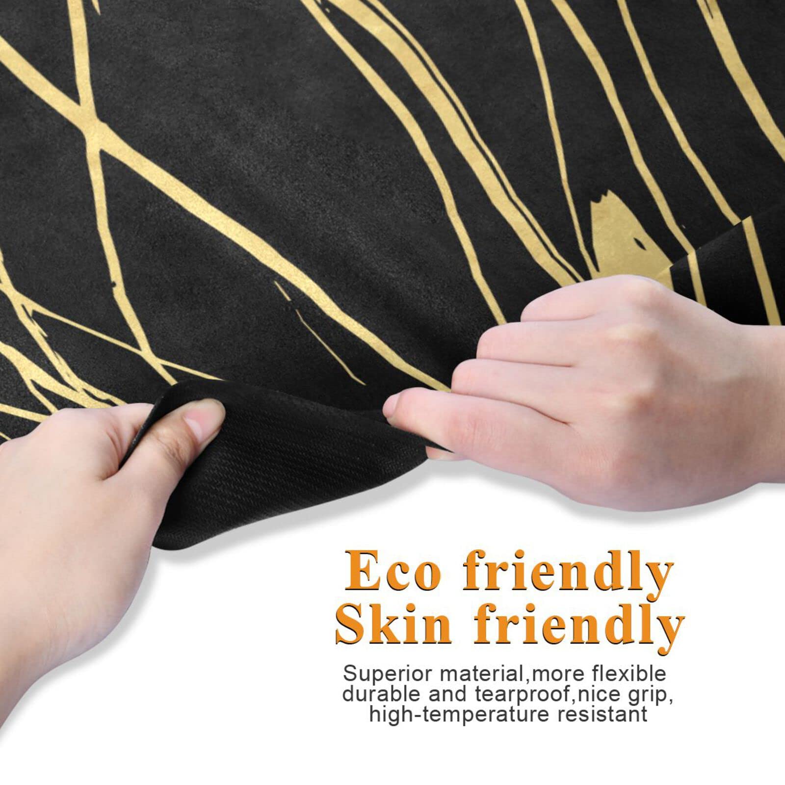 senya Gold Black Marble Yoga Mat Cover, Non Slip Exercise Mat Cover High Performance Grip, Coming with Carry Bag(228vb9a)