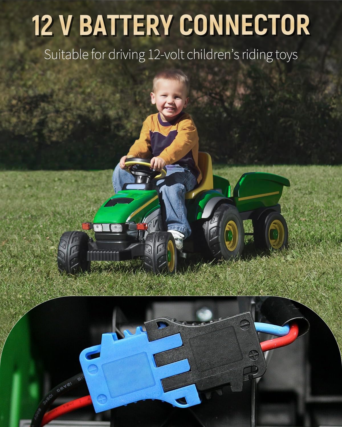 Vibit Power Wheel Adapter for Dewalt 20 V Lithium Battery, Peg-Perego Dewalt Battery Adapter with Original Wire Harness Connector, DC Power Adapter Conversion for Peg-Perego Children's Riding Toys