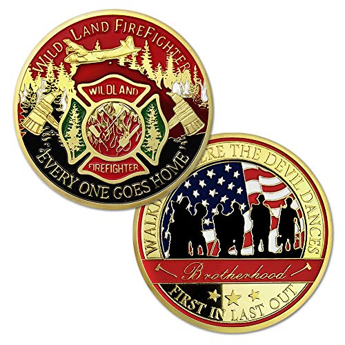 US Wildland Firefighter Souvenir Badges Emblem Gift for Wasteland Hero Fireman