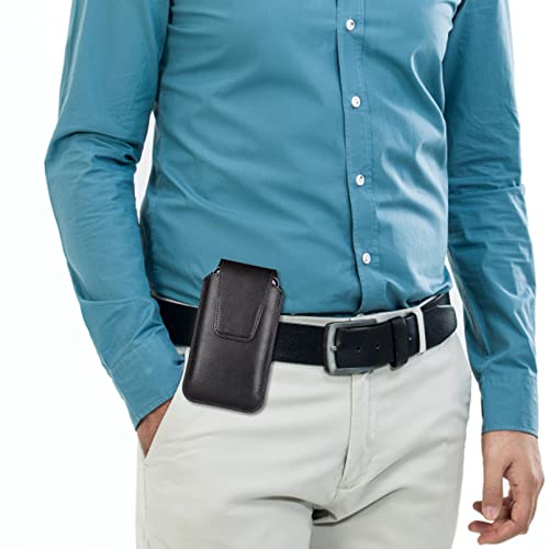 ykooe Leather Phone Holster for iPhone SE 2022 2020, Black β L
