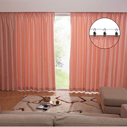 White Curtain Wire 10 Meter Wall Decor Picture Hanging Kit with 20 Pairs of Screw Eyes and Hooks 16 Clips for Net Curtain Rods Clothesline Hanging Decor