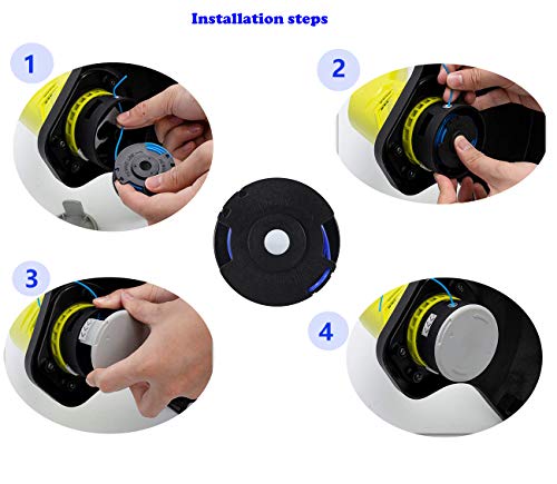 LEIMO KPARTS 0.065 String Trimmer Spool Line for Ryobi One+ AC14RL3A , 0.065" Autofeed Replacement Spools for Ryobi 18V, 24V, and 40V Cordless Trimmers (7 Pack)