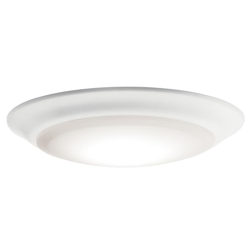 Kichler Gen I LED Downlight, 7.5" Ceiling Flush Mount Interior Dimmable Light, 2700K, (7.5" x 1.5"), White, 43846WHLED27